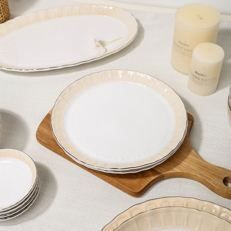 High quality houseware restaurant plates and bowls glazing plates sets ...